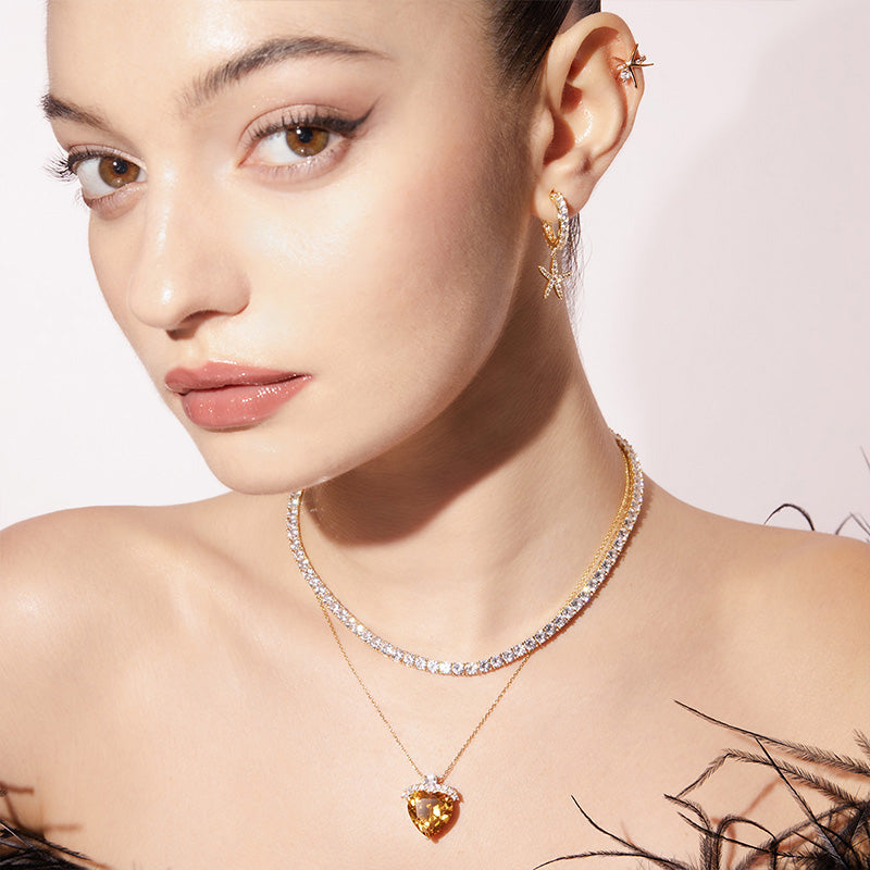 Luxury Versatile Stacked Love Necklace Pendant Combination | NJ-Jewellery